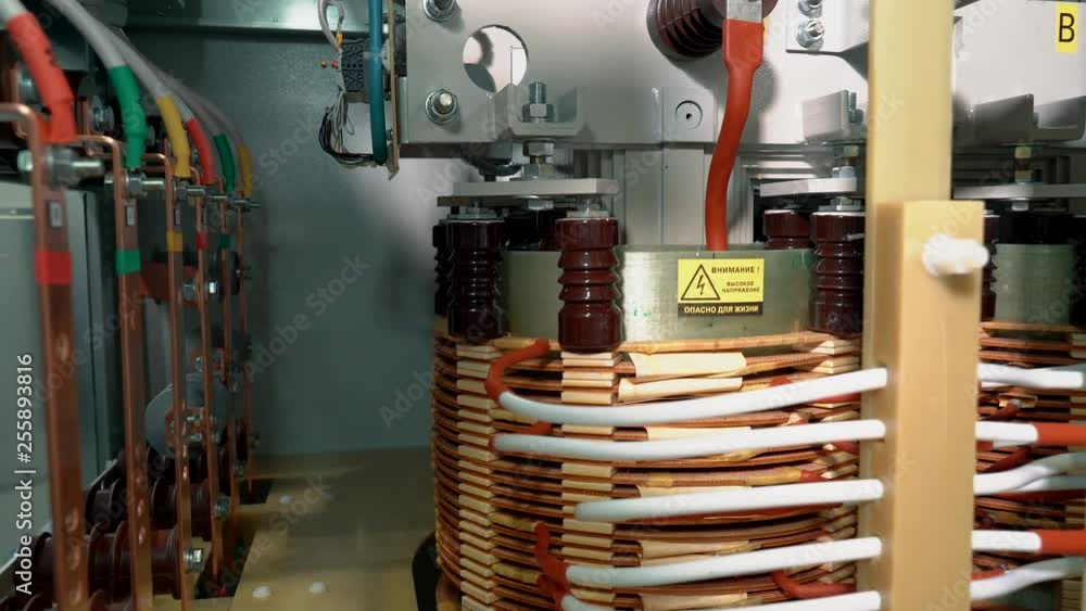 Vidéo Stock Control cabinet. Internal view of the transformer cabinet ...