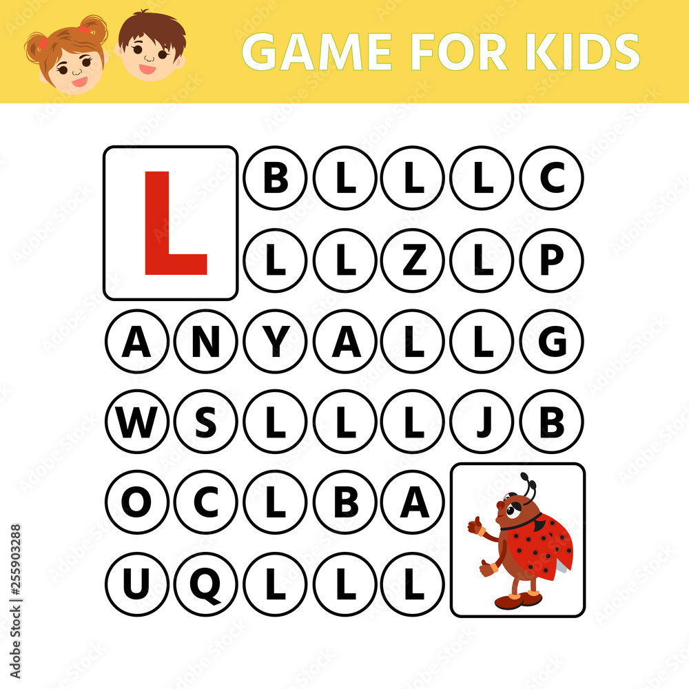 Alphabetic labyrinth, puzzle. worksheet. Learning a letters. Learning ...