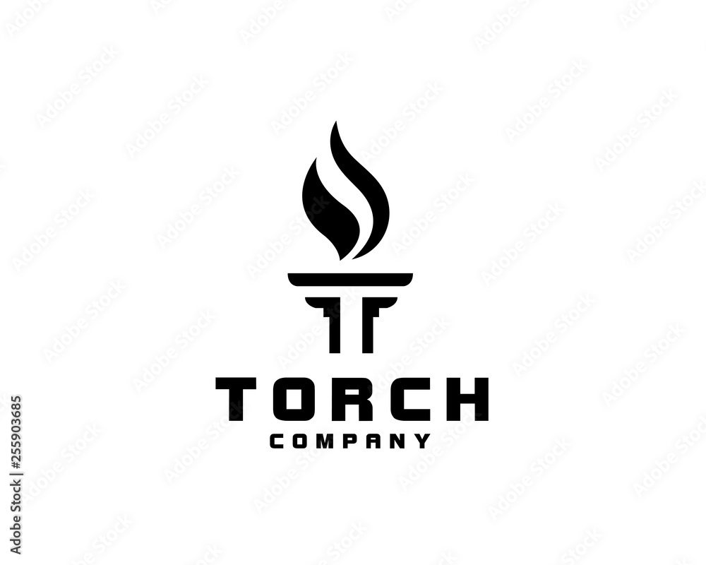 T initial torch logo design inspiration Stock Vector | Adobe Stock