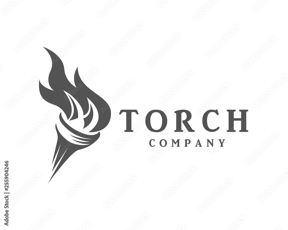 drawing torch logo design inspiration Stock Vector | Adobe Stock