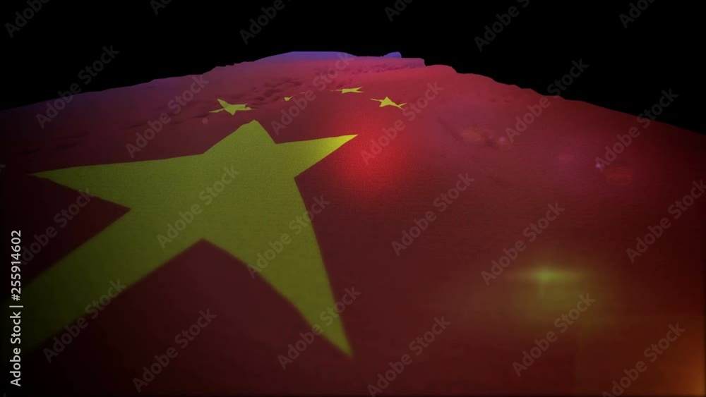 Vidéo Stock Exciting 3d rendering of a large Chinese banner with a ...
