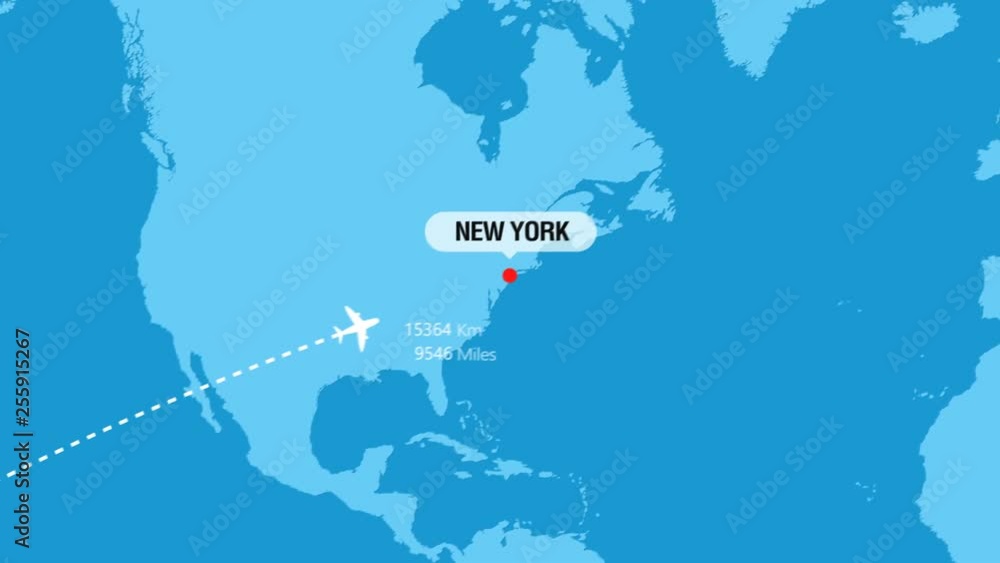 Melbourne to New York Flight Travel Route Stock Video | Adobe Stock