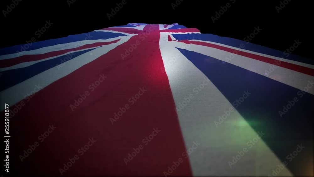 Celebratory 3d rendering of a famous Union Jack standard with a red ...