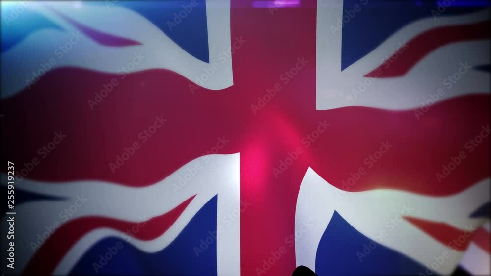 Optimistic 3d rendering of a festive Union Jack standard with a red ...