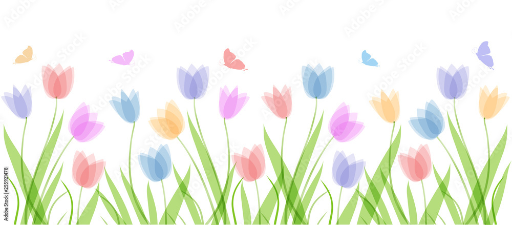 Flat horizontal background template with hand drawn pastel colors ...