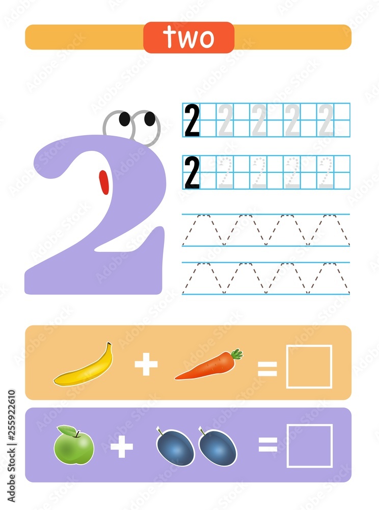 Printabale worksheet for kindergarten and preschool. Learning numbers ...