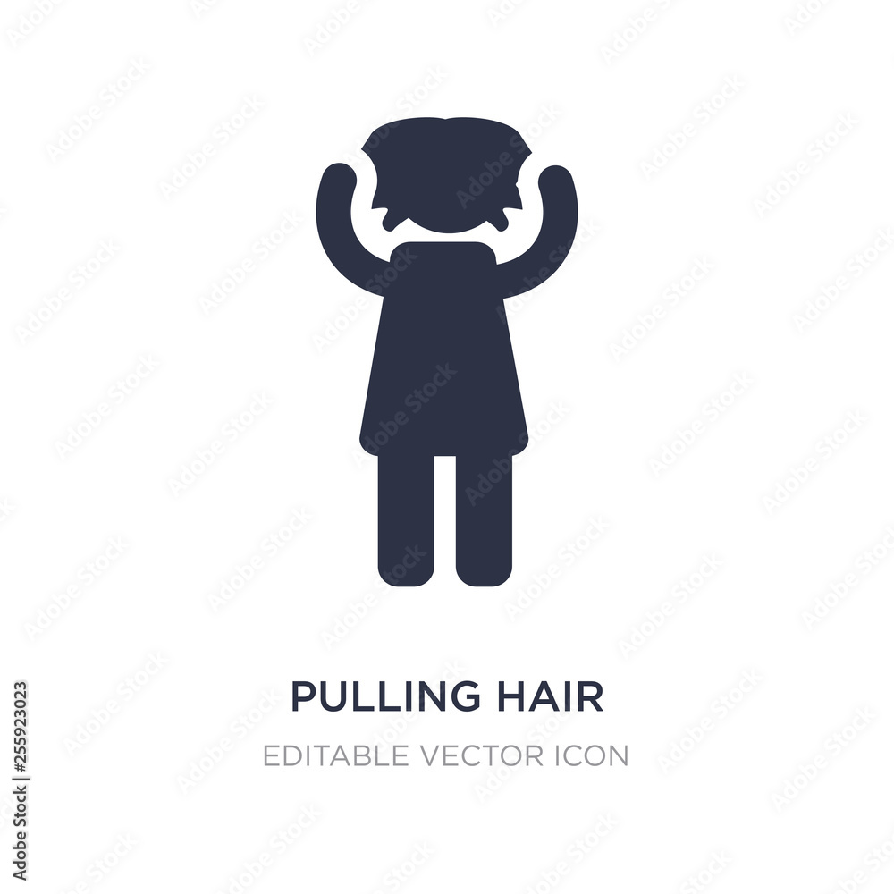 pulling hair icon on white background. Simple element illustration from ...