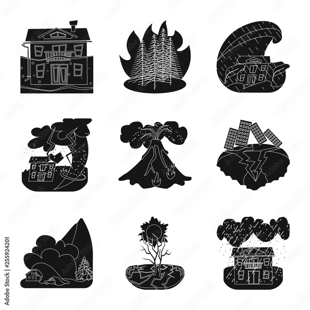 Vector design of calamity and crash logo. Collection of calamity and ...