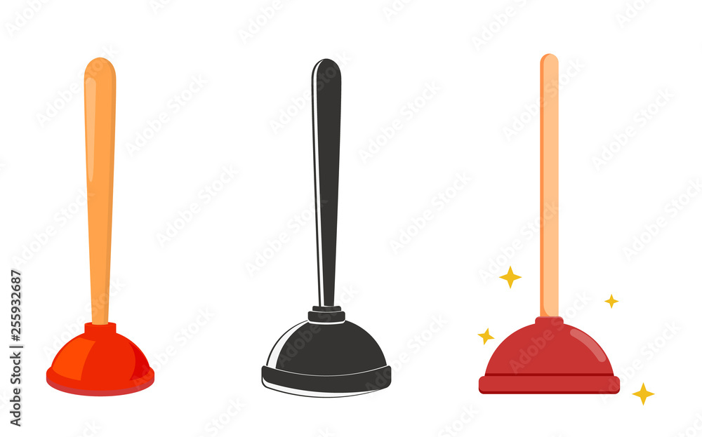 Toilet plunger housework supplies Stock Vector | Adobe Stock