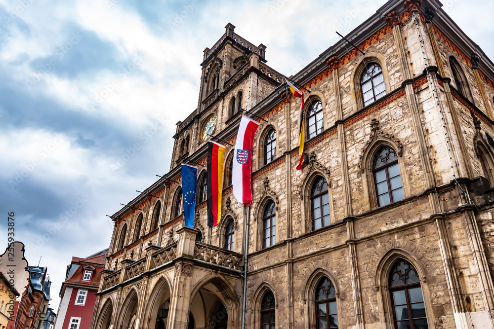 Weimar, Germany - The Weimar Town Hall is located in the center of ...