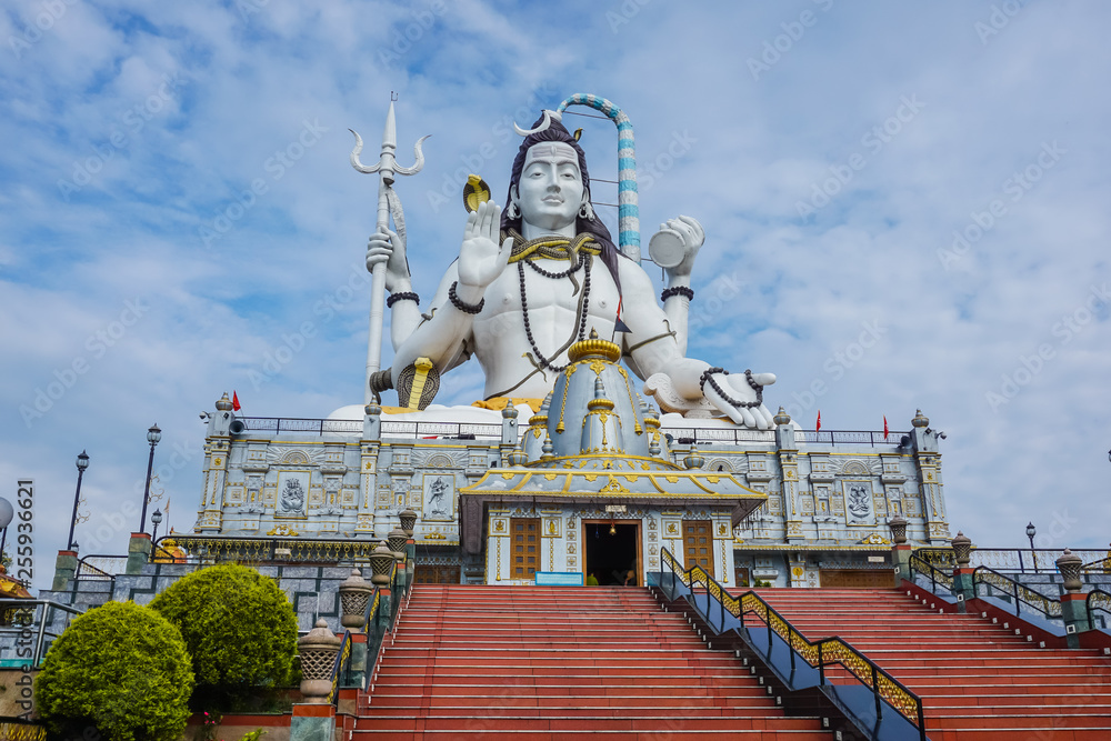 The huge statue of Shiva in Namchi Chardham in the state of Sikkim ...