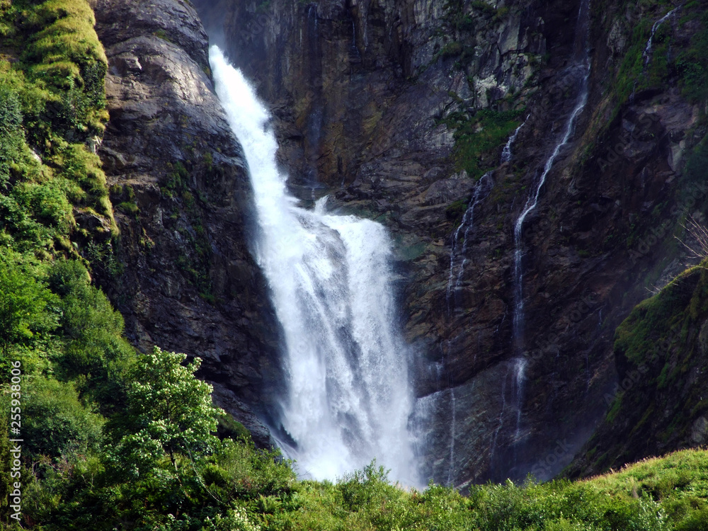 Waterfall Stauber or Wasserfall Stäuber, Brunnibach stream in the ...