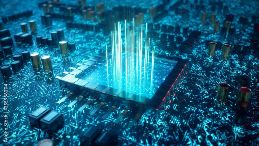 AI artificial intelligence concept CPU. Machine learning. Central Computer Processors on the ...