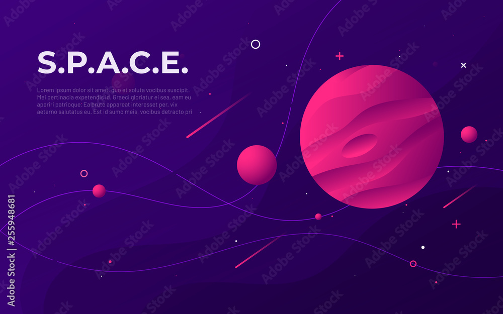 Colorful outer space abstract background, design, banner, artwork ...