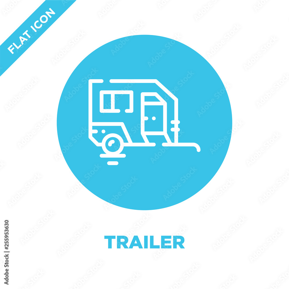 trailer icon vector from camping collection. Thin line trailer outline ...