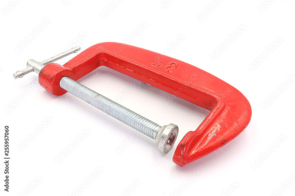 Clamp, C-Clamp compression tool isolated on white background. Stock ...