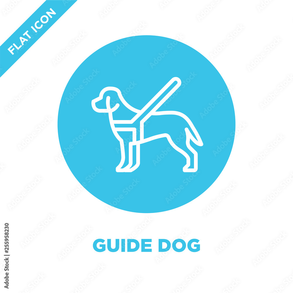 guide dog icon vector from accessibility collection. Thin line guide ...