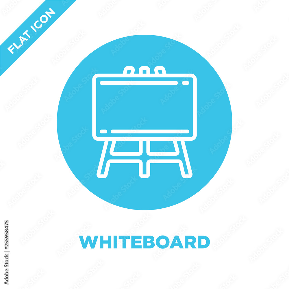 whiteboard icon vector from stationery collection. Thin line whiteboard ...