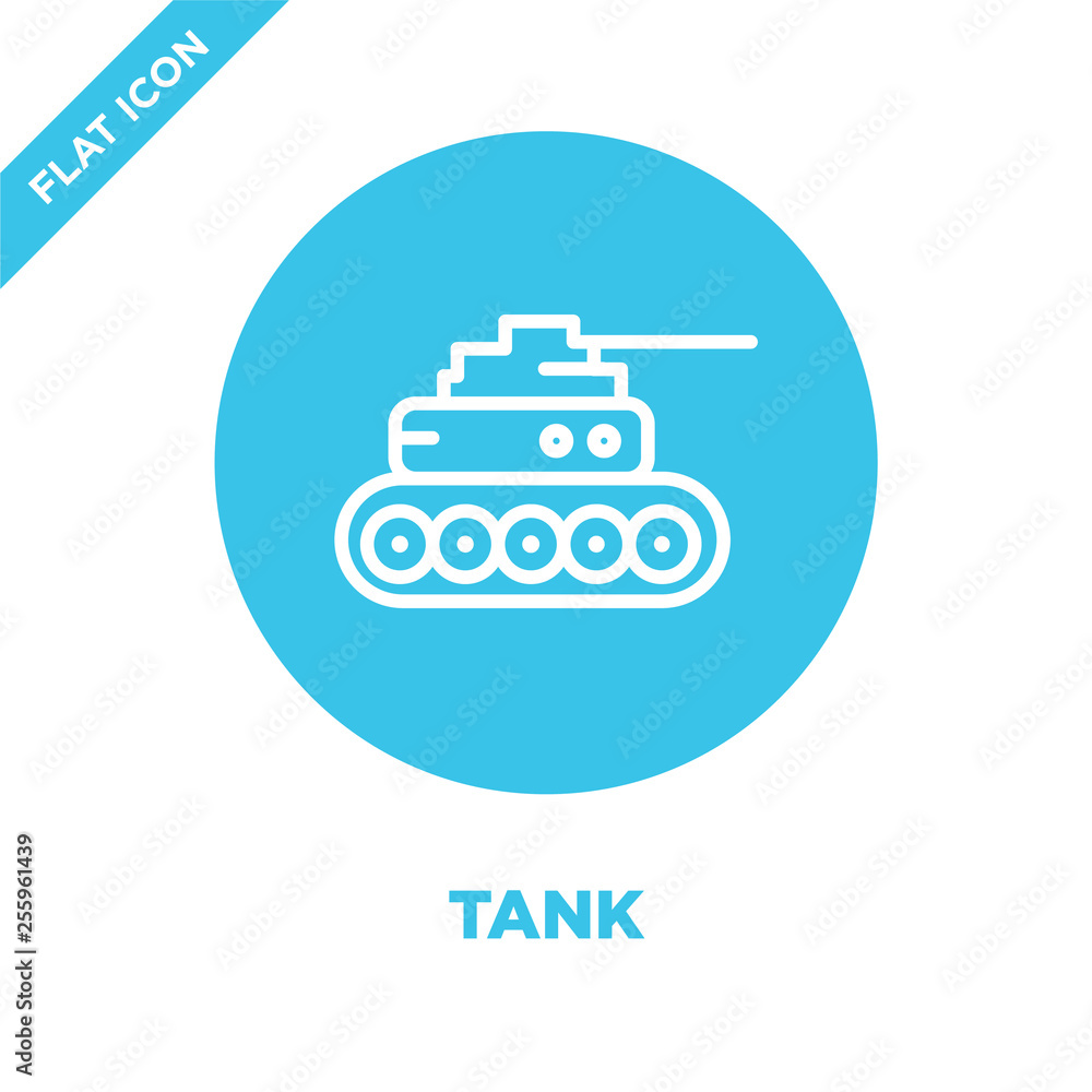 tank icon vector from military collection. Thin line tank outline icon ...