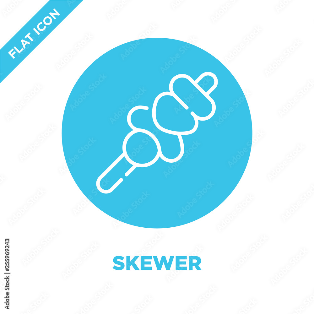 skewer icon vector from take away collection. Thin line skewer outline ...