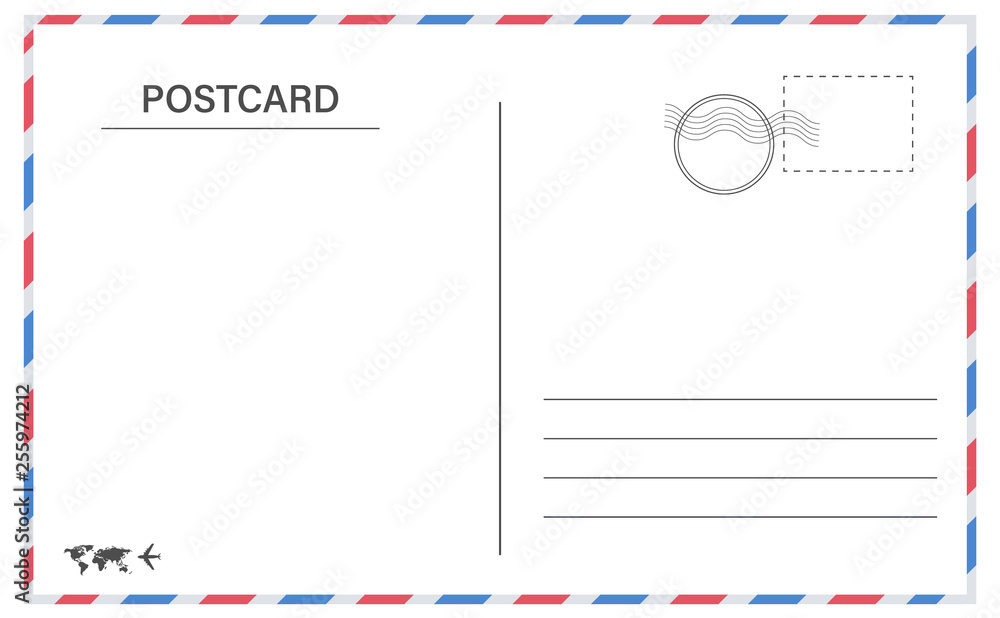 Postcard border template. Creative vector illustration of postcard ...