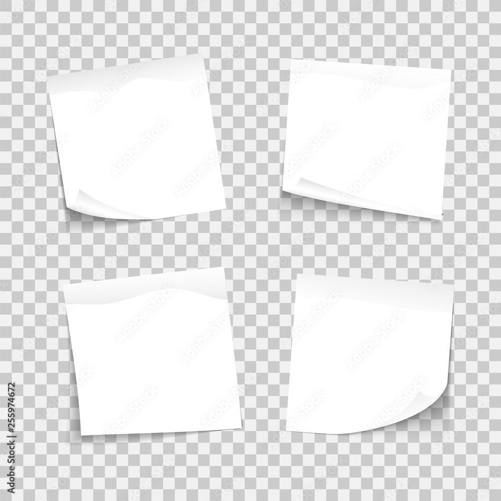 Set of white sheets Notes of various note papers, Paper sticky notes ...