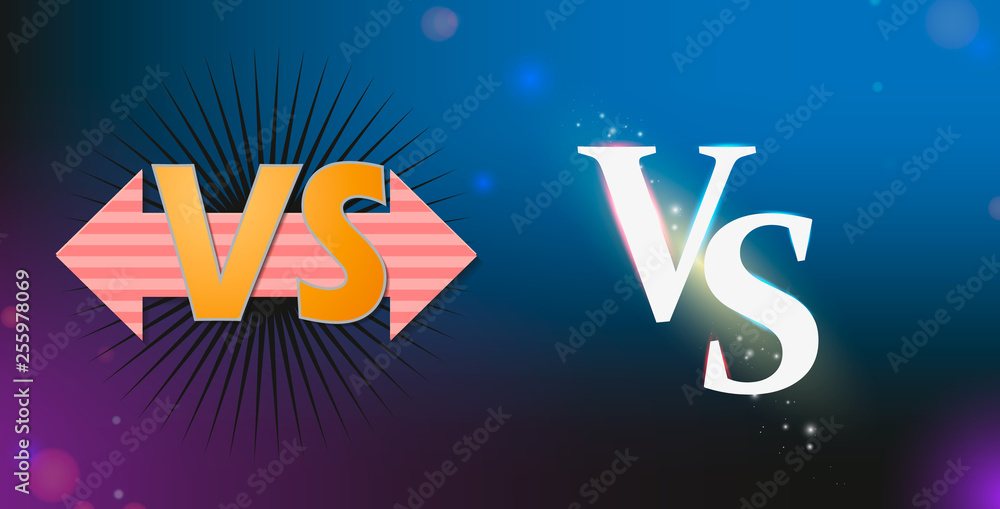 Set of versus logo vs letters for sports and fight competition. MMA ...