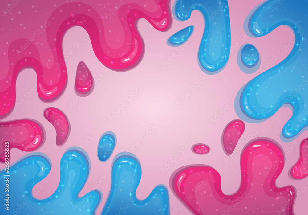 Glitter slime dripping on pink background. Glossy texture with girly ...