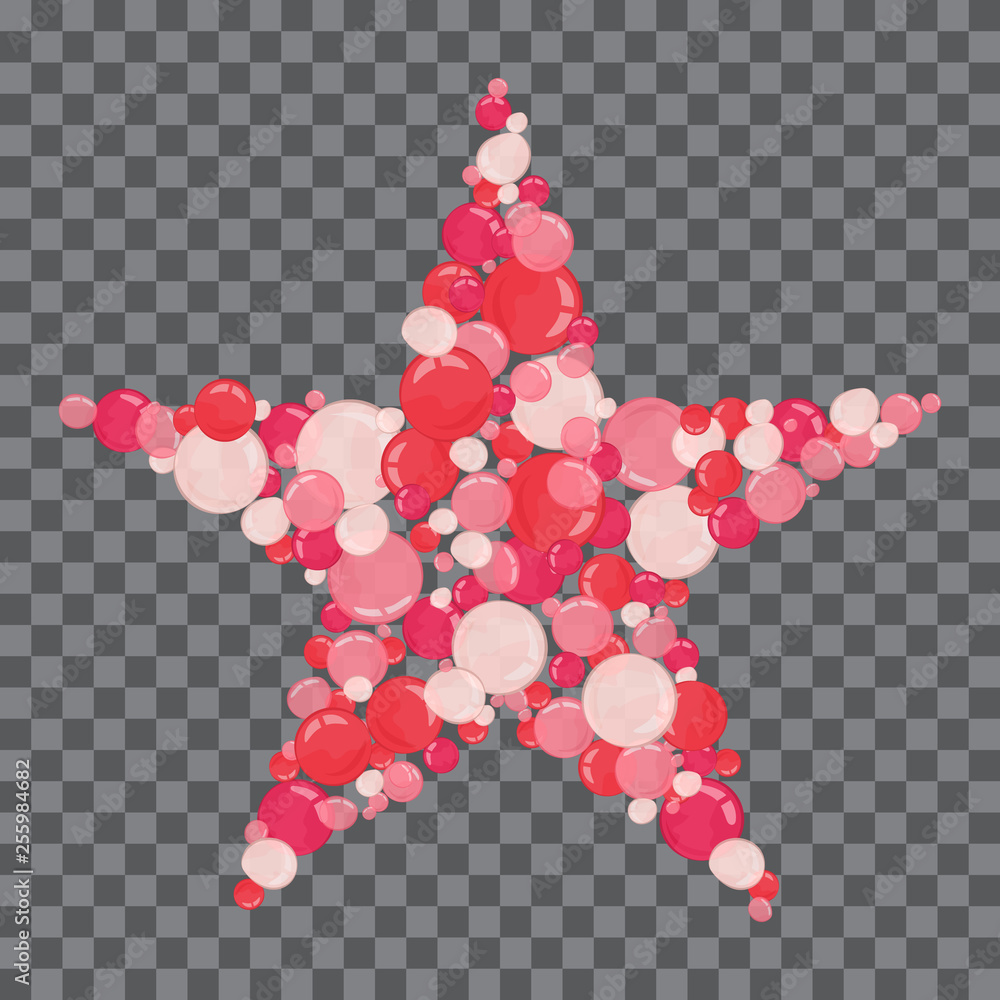 Bubbles confetti splash on transparent background in form of star ...
