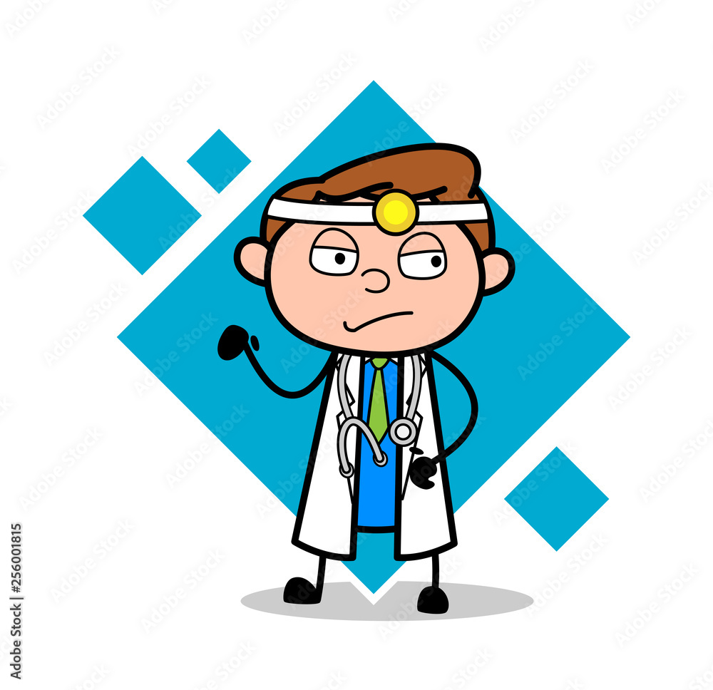 Cartoon Doctor Sad Face Expression Vector Stock Vector | Adobe Stock