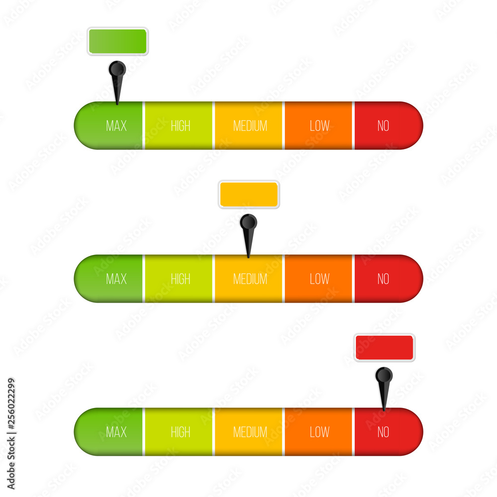 Creative vector illustration of level indicator meter with percentage ...