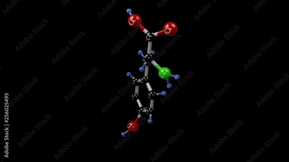 Tyrosine molecule. Molecular structure of non-essential amino acid L ...