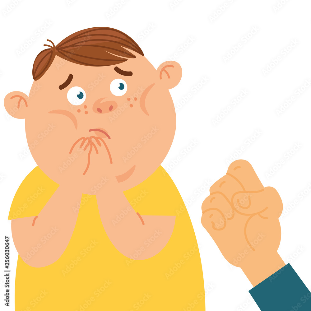 Physical bullying concept. Vector illustration about child abuse, harassment fat and body ...