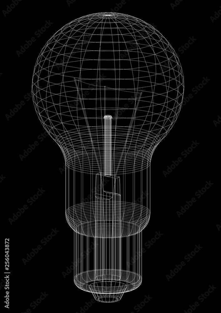 light bulb Architect blueprint wall mural wallpaper | Muraledesign.com