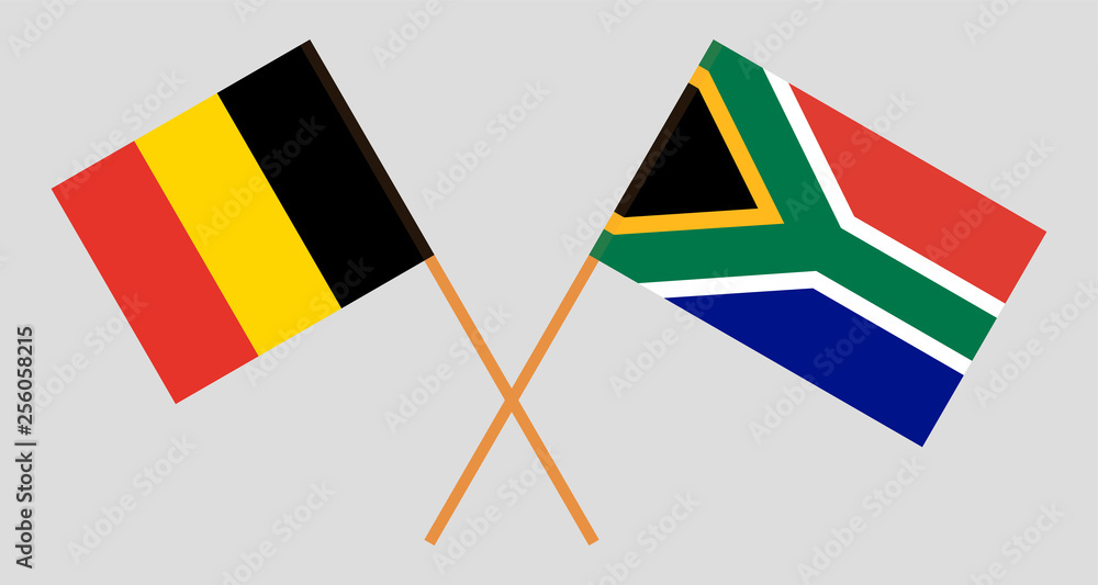 RSA and Belgium. The South African and Belgian flags. Official colors ...