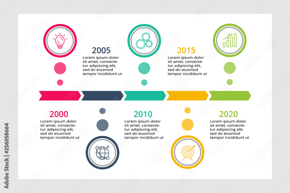 Timeline infographic design vector and marketing icons for workflow ...