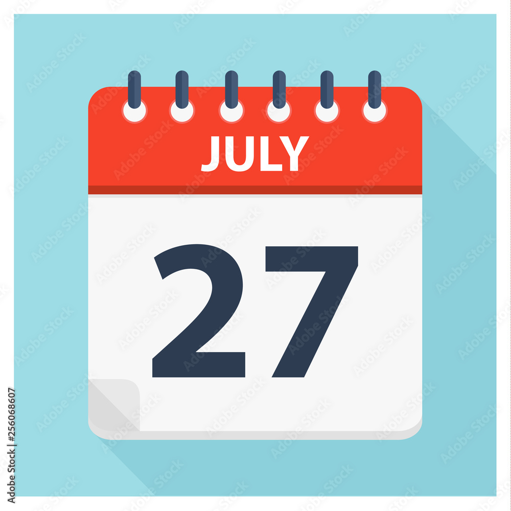 July 27 - Calendar Icon - Calendar design template Stock Vector | Adobe ...