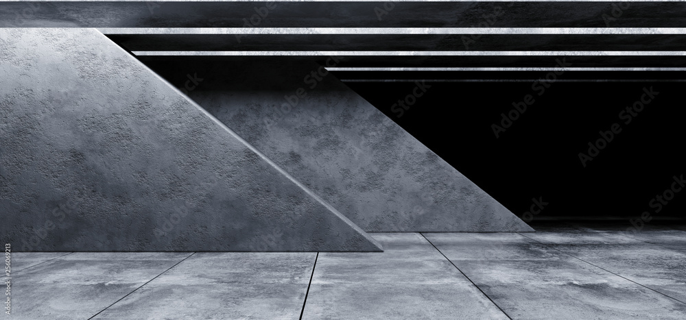 Grunge Concrete Sci Fi Elegant Modern Futuristic Spaceship Underground ...