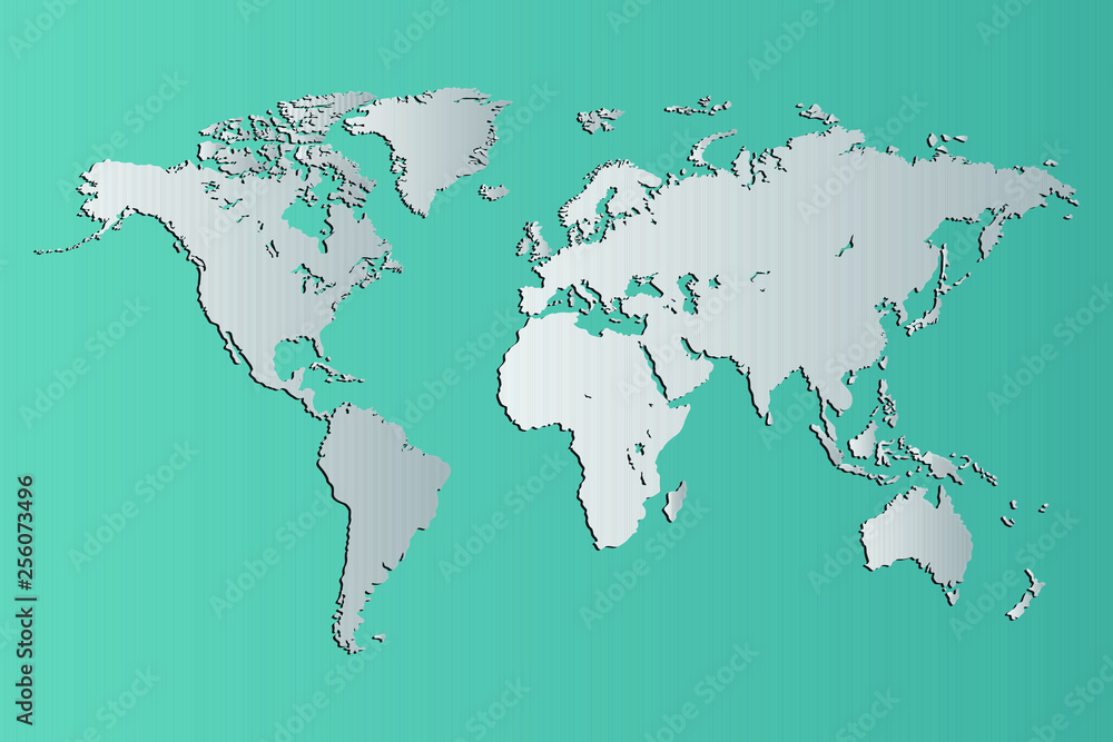 Vetor de World map vector isolated. World political map. Flat earth ...