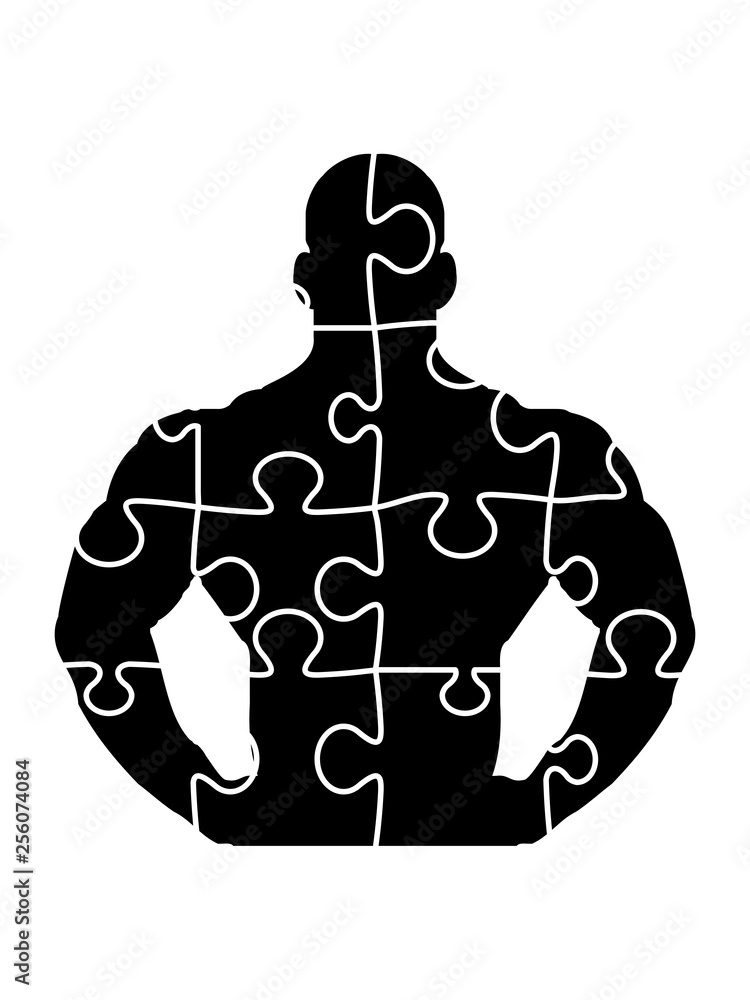 puzzle stark bodybuilder fitness muskeln männlich gewicht heben pumpen ...