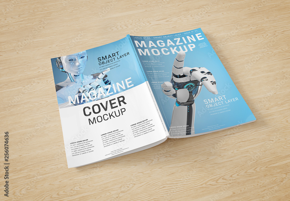 Magazine Cover on Textured Surface Mockup Stock Template | Adobe Stock