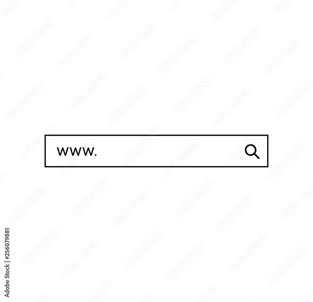 Set www search bar icons. Vector illustration isolated on white ...