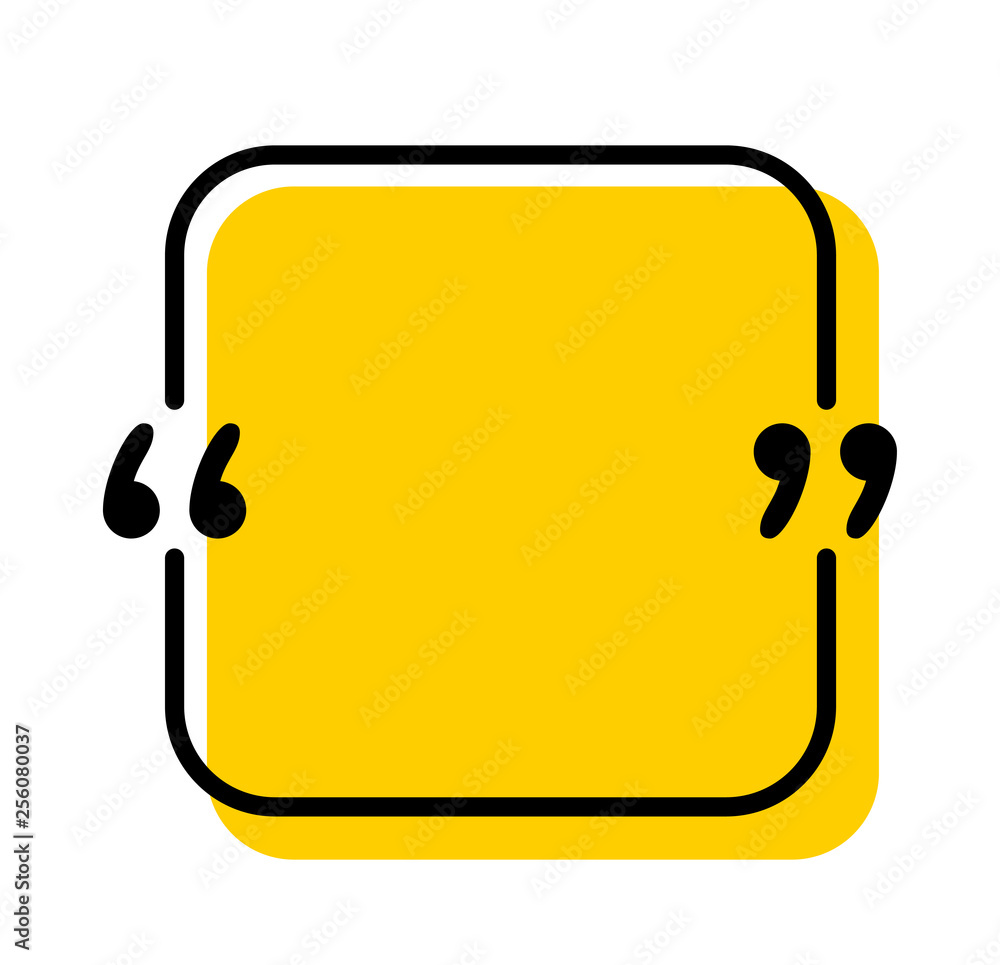 Quotes icon vector. Quotemarks outline, speech marks, inverted commas ...