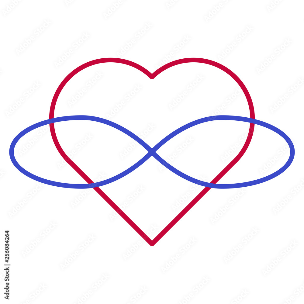 Polyamory Symbol. Heart and infinity. Endless love. White background ...