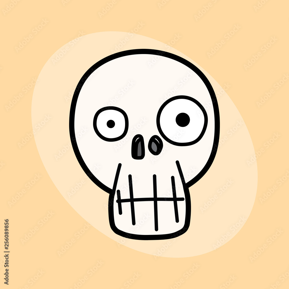 Simple cartoon skull. Vector illustration. Stock Vector | Adobe Stock