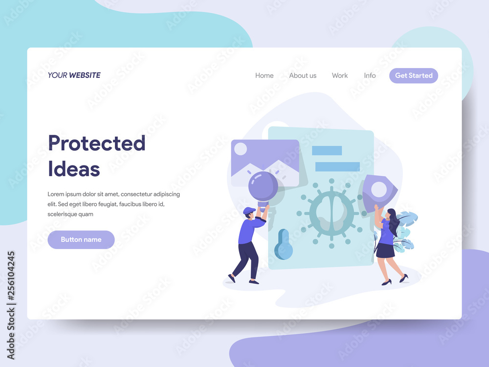 Landing page template of Protected Ideas Illustration Concept ...