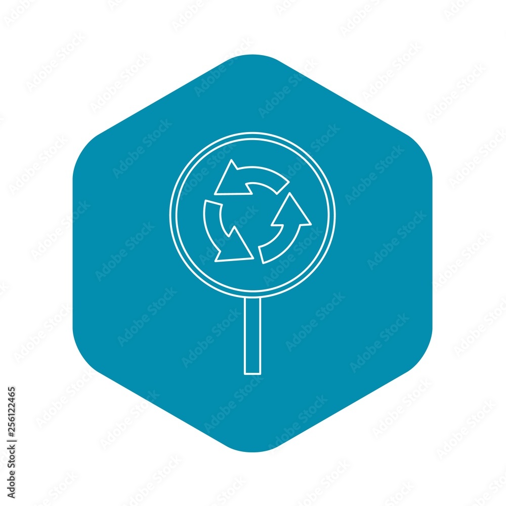 Circular motion traffic sign icon. Outline illustration of circular ...