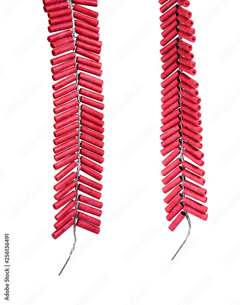 Red Firecrackers isolated on white background with clipping path. Stock ...
