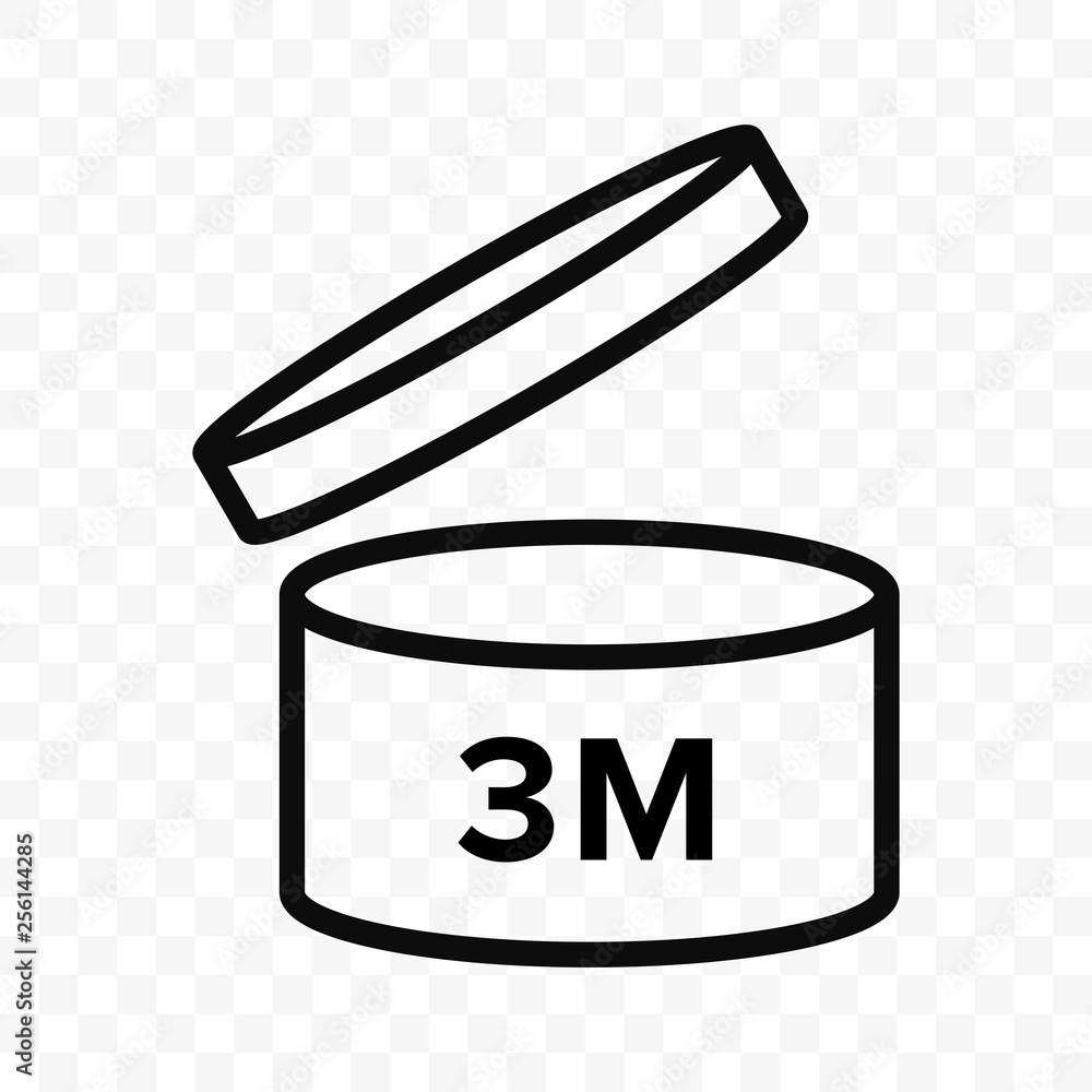 Pao 3m vector icon. Cosmetic open month life shelf, expiration period 3 ...