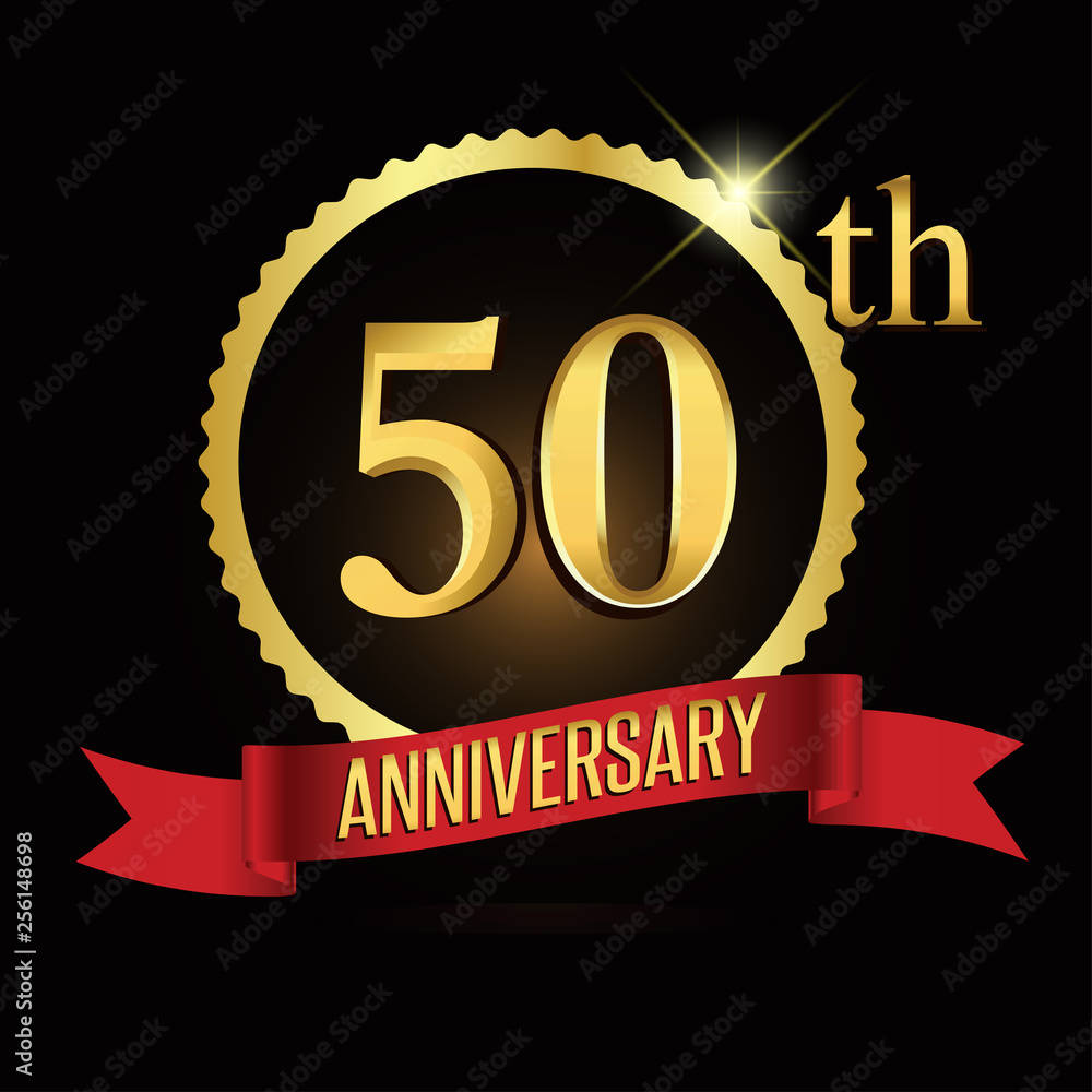 50th golden anniversary logo Stock Vector | Adobe Stock
